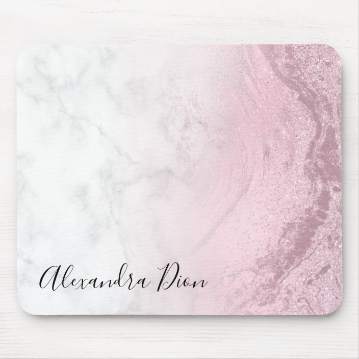Elegant Modern pink rose gold glitter marble Mouse Pad | Zazzle.com