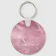 Elegant modern pink rose gold marble look keychain | Zazzle