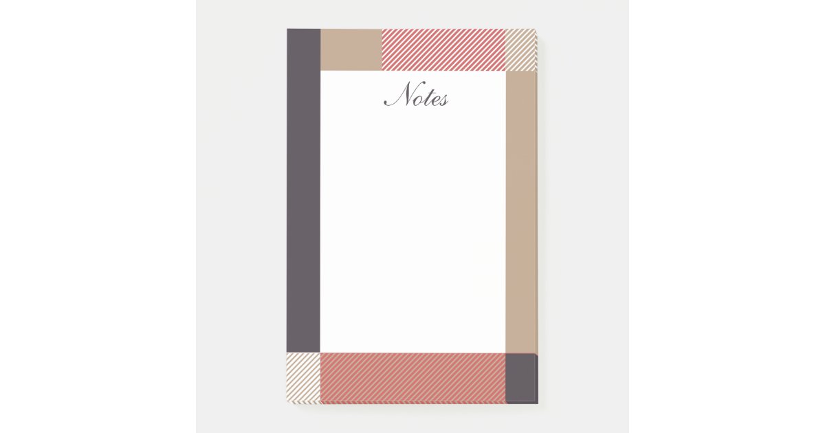 Elegant Modern Plaid Pattern Notes | Zazzle