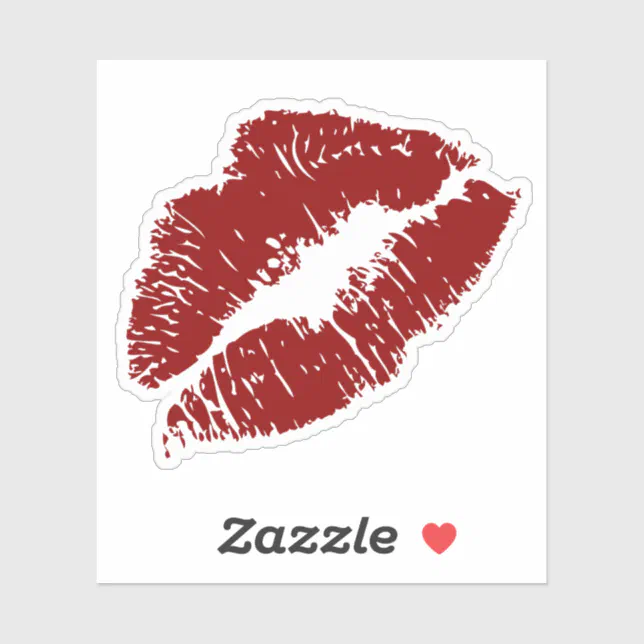 Elegant Modern Pretty Red Lips Love Sticker | Zazzle