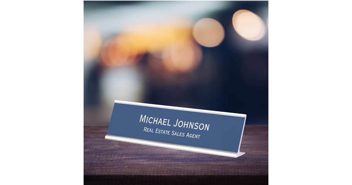 Elegant Modern Professional Business Office Title Desk Name Plate | Zazzle