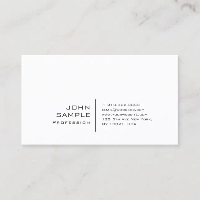 Elegant Modern Professional Creative Simple Plain Business Card | Zazzle