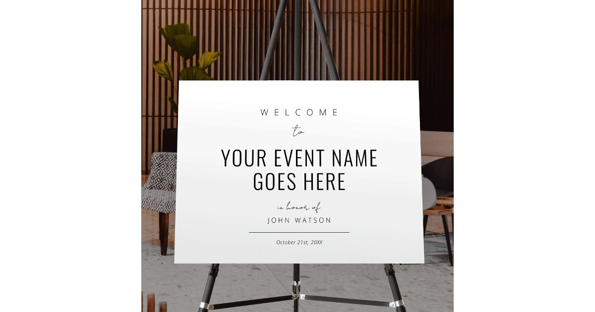 Elegant Modern Professional Event Welcome Sign | Zazzle