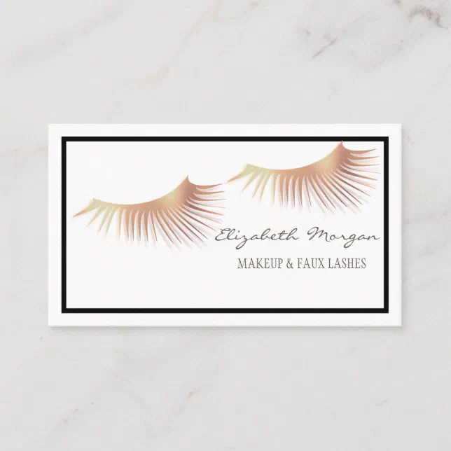 Elegant Modern Professional, Frame, Faux Lashes Business Card | Zazzle