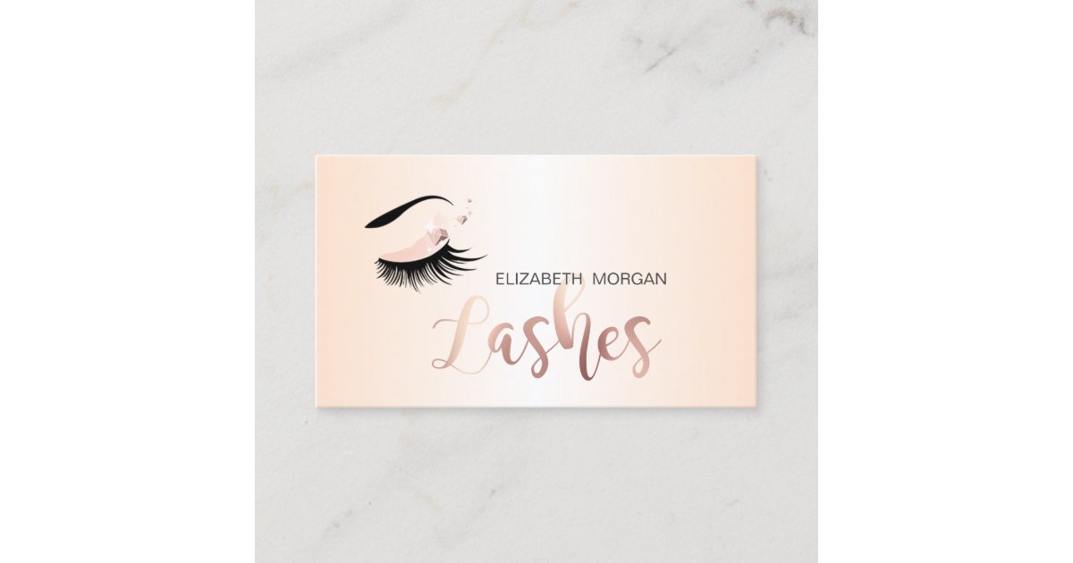 Elegant Modern Professional Lashes Business Card | Zazzle