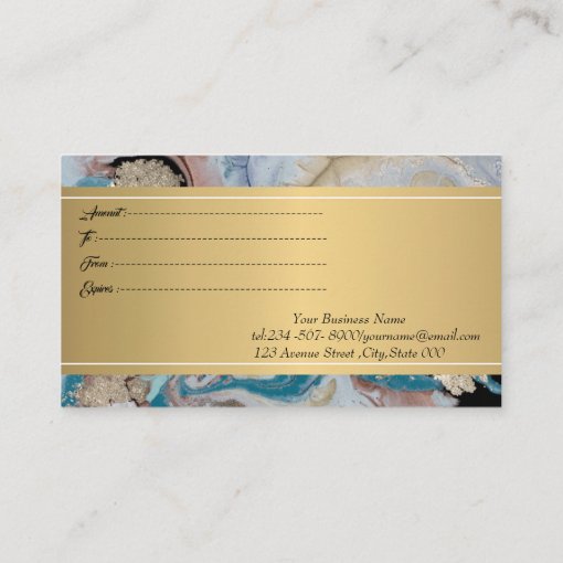 Elegant Modern,Professional Marble Gold Confetti Discount Card | Zazzle
