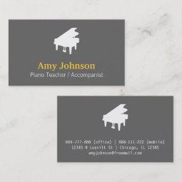 Elegant, Modern, Professional, Piano Teacher Business Card | Zazzle