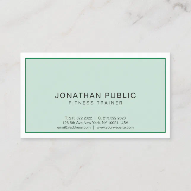 Elegant Modern Professional Sport Fitness Trainer Business Card | Zazzle