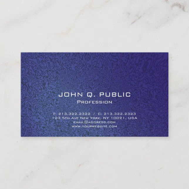 Elegant Modern Professional Stylish Dark Blue Business Card | Zazzle