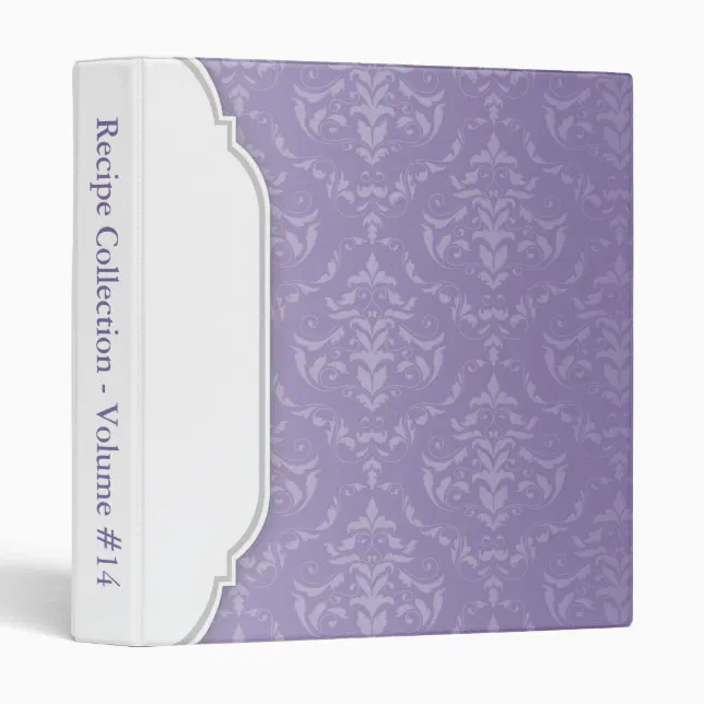 Elegant Modern Purple Damask custom Binder | Zazzle