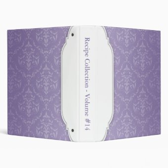 Elegant Modern Purple Damask custom Binder | Zazzle
