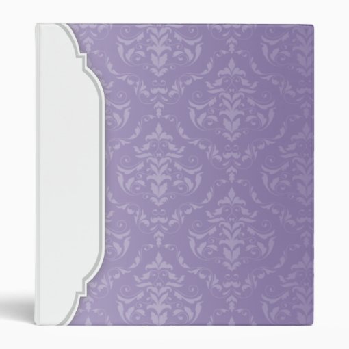 Elegant Modern Purple Damask custom Binder | Zazzle