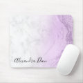 Elegant modern purple glitter white marble mouse pad | Zazzle