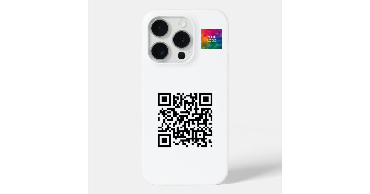 Elegant Modern QR Code Upload Logo Template Case-Mate iPhone Case | Zazzle