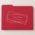 Elegant Modern Red Gold Frame File Folder | Zazzle