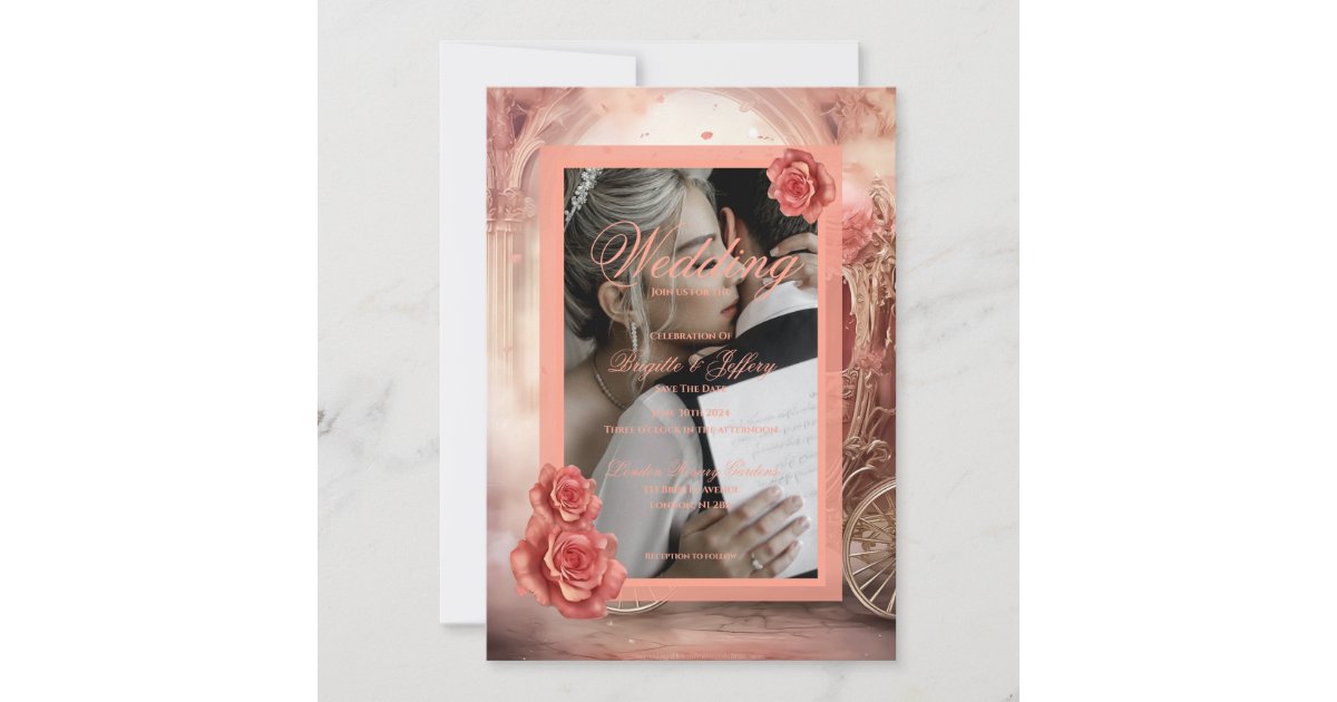 Elegant modern romantic Wedding Invitation | Zazzle