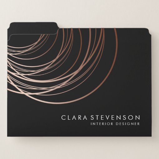Elegant modern rose gold geometric file folder | Zazzle
