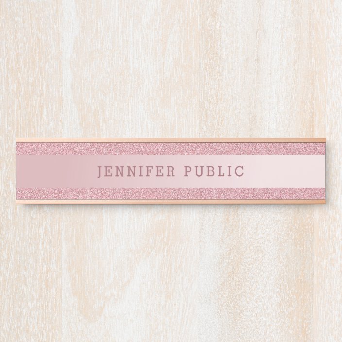 Elegant Modern Rose Gold Glitter Simple Template Door Sign | Zazzle.com