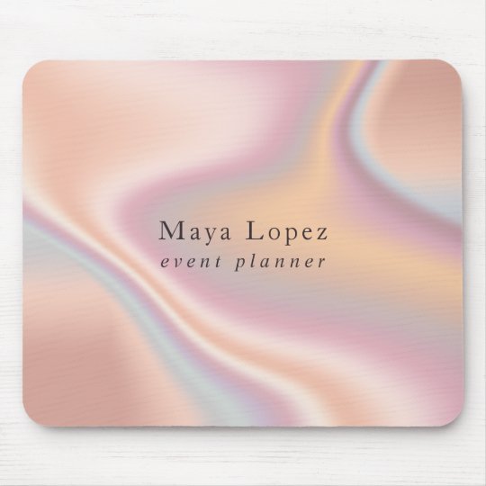 Elegant modern rose gold holographic event planner mouse pad | Zazzle.com