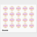 Elegant modern rose gold purple glitter planner classic round sticker ...