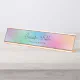 Elegant Modern Rose Gold Rainbow Colors Template Desk Name Plate | Zazzle