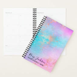 Elegant modern rose gold watercolor makeup artist planner | Zazzle