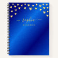 Elegant Modern Royal Blue and Gold Monogrammed Notebook | Zazzle