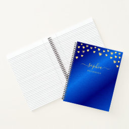 Elegant Modern Royal Blue and Gold Monogrammed Notebook | Zazzle