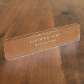 Elegant Modern Rustic Tan Leather Texture Custom Desk Name Plate | Zazzle