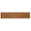 Elegant Modern Rustic Tan Leather Texture Custom Desk Name Plate | Zazzle