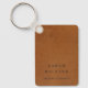 Elegant Modern Rustic Tan Leather Texture Custom Keychain | Zazzle