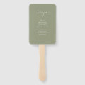Elegant & Modern Sage Green Wedding program Hand Fan | Zazzle