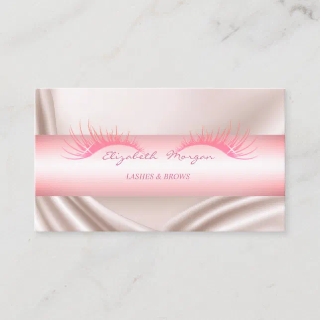 Elegant Modern Satin, Faux Lashes Business Card | Zazzle