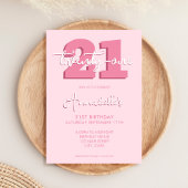 Elegant Modern Script 21st Birthday Invitation | Zazzle
