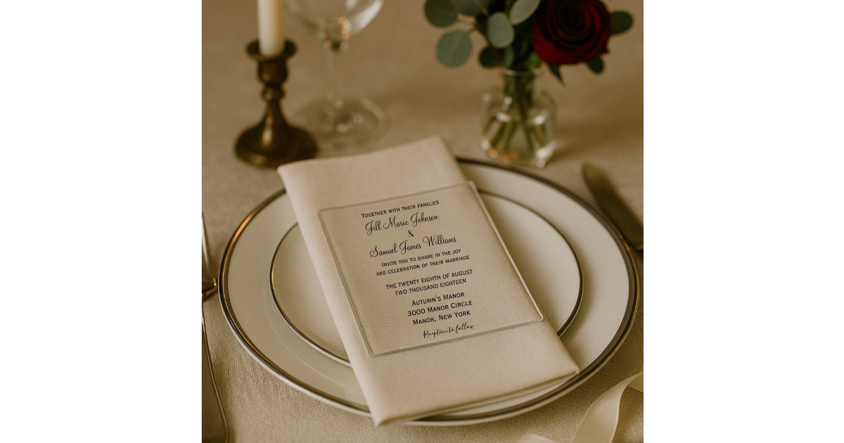 Elegant Modern Script Acrylic Invitations | Zazzle