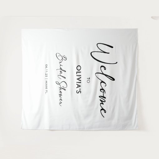 Elegant Modern Script | Bridal Shower Backdrop | Zazzle