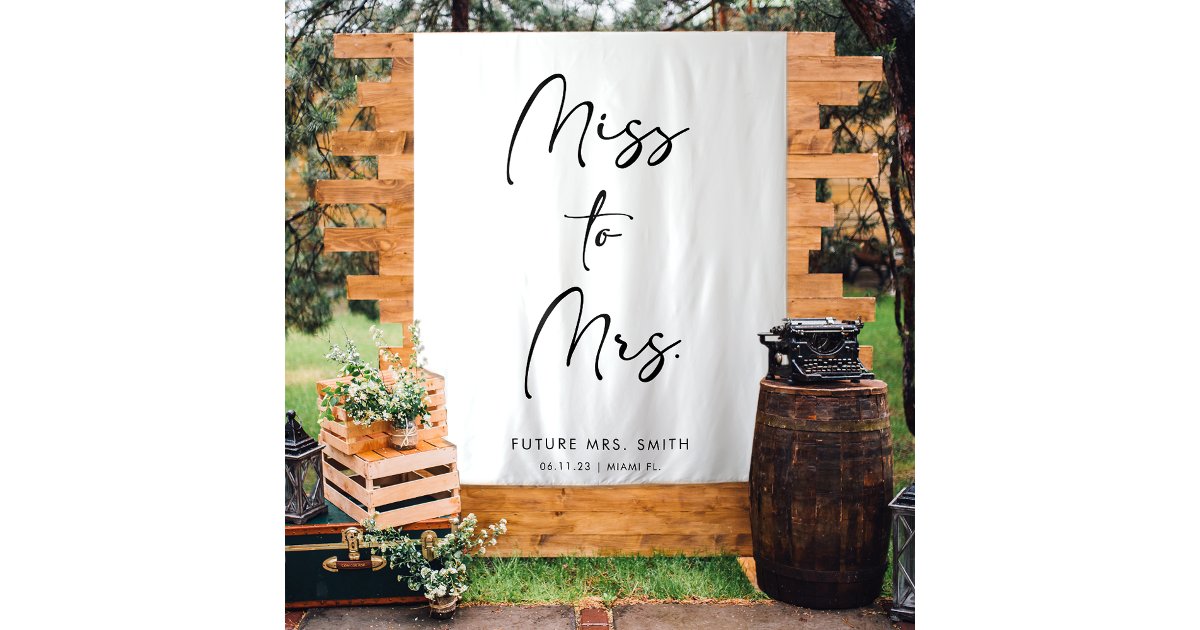 Elegant Modern Script | Bridal Shower Backdrop | Zazzle
