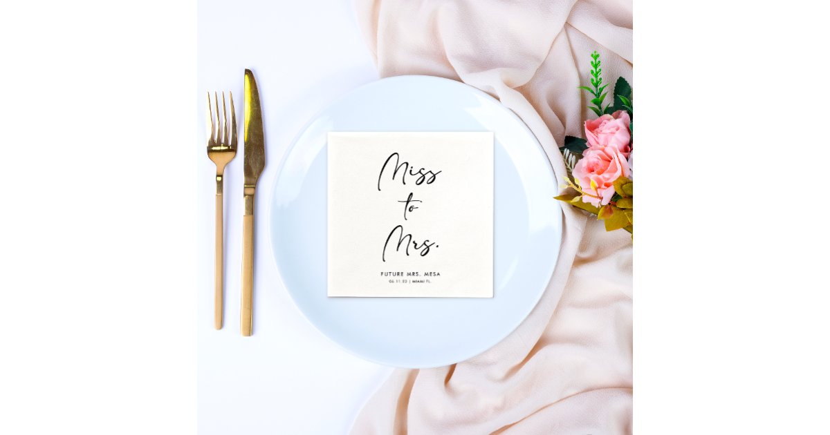 Elegant Modern Script | Bridal Shower Paper Napkin | Zazzle