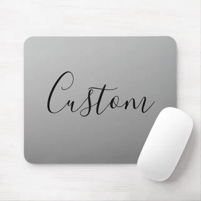 Elegant Modern Script Editable Black Text Writing Mouse Pad | Zazzle