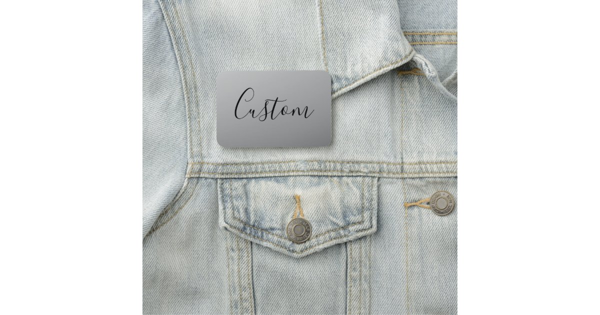 Elegant Modern Script Editable Black Text Writing Name Tag | Zazzle