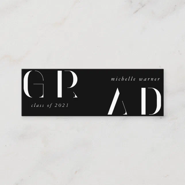 elegant modern script graduation name card | Zazzle
