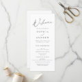 Elegant modern script minimalist wedding program | Zazzle