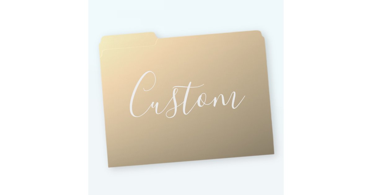 Elegant Modern Script Monogram or Word | Golden File Folder | Zazzle