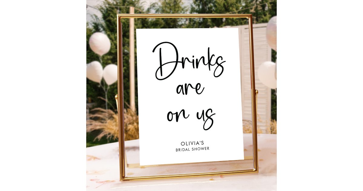 Elegant Modern Script | Party Bar Sign | Zazzle