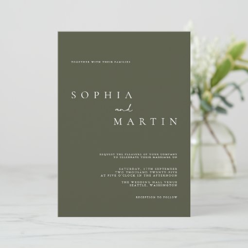 Elegant Modern Script Photo Classic Wedding Invitation | Zazzle