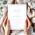 Elegant Modern Script Powder Blue Wedding Invitation | Zazzle