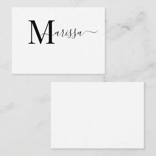 Elegant Modern Script Purple Monogram Name Note Card Zazzle