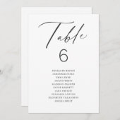 Elegant modern script table number seating chart | Zazzle
