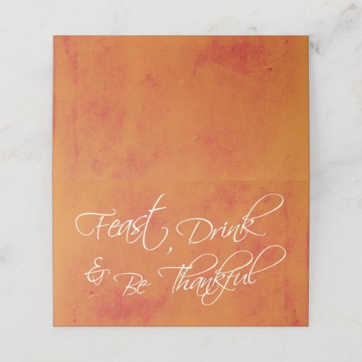 Elegant Modern Script Thanksgiving Thankful Feast Place Card | Zazzle