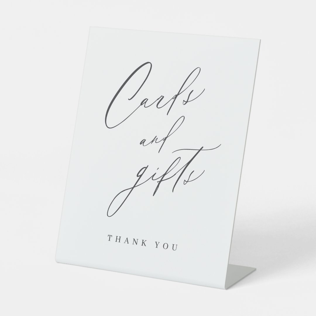 Elegant modern script wedding cards and gifts sign | Zazzle